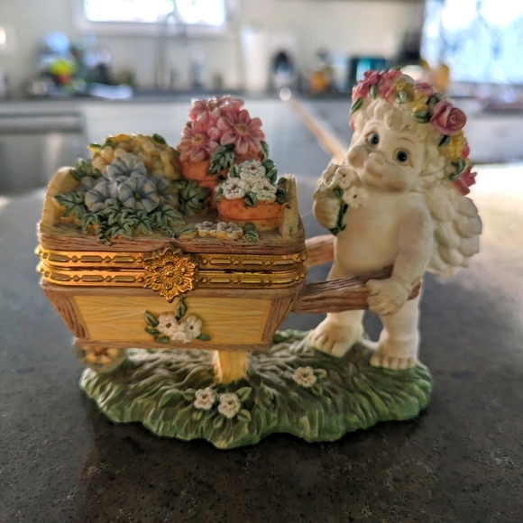 Dreamsicles | Art | Dreamsicles Vintage Angel Trinket Flower Cart Rare ...